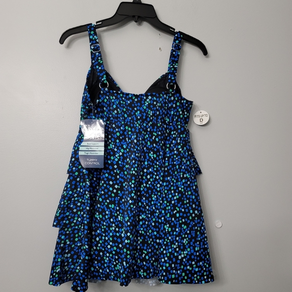 Shape Solver Swim Shapesolver Pool Party 2 Tier Vneck Onepiece